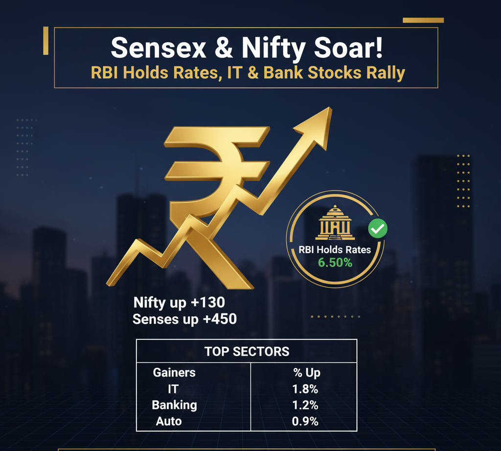 Sensex and Nifty End Week on a High Note as RBI Holds Rates; IT and ...
